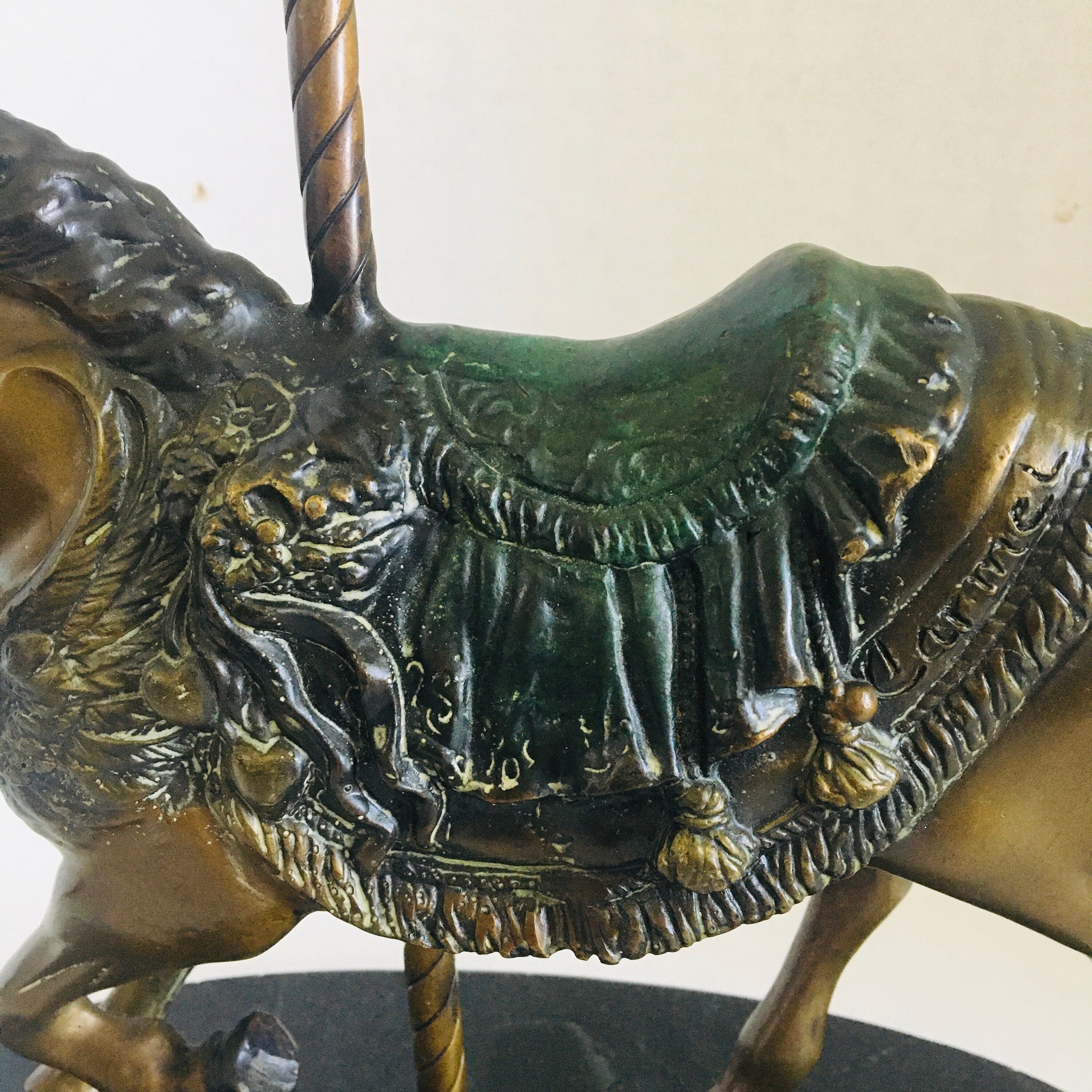 Bronze Carousel Horse Sculpture by Carmel on Marble Base - Etsy