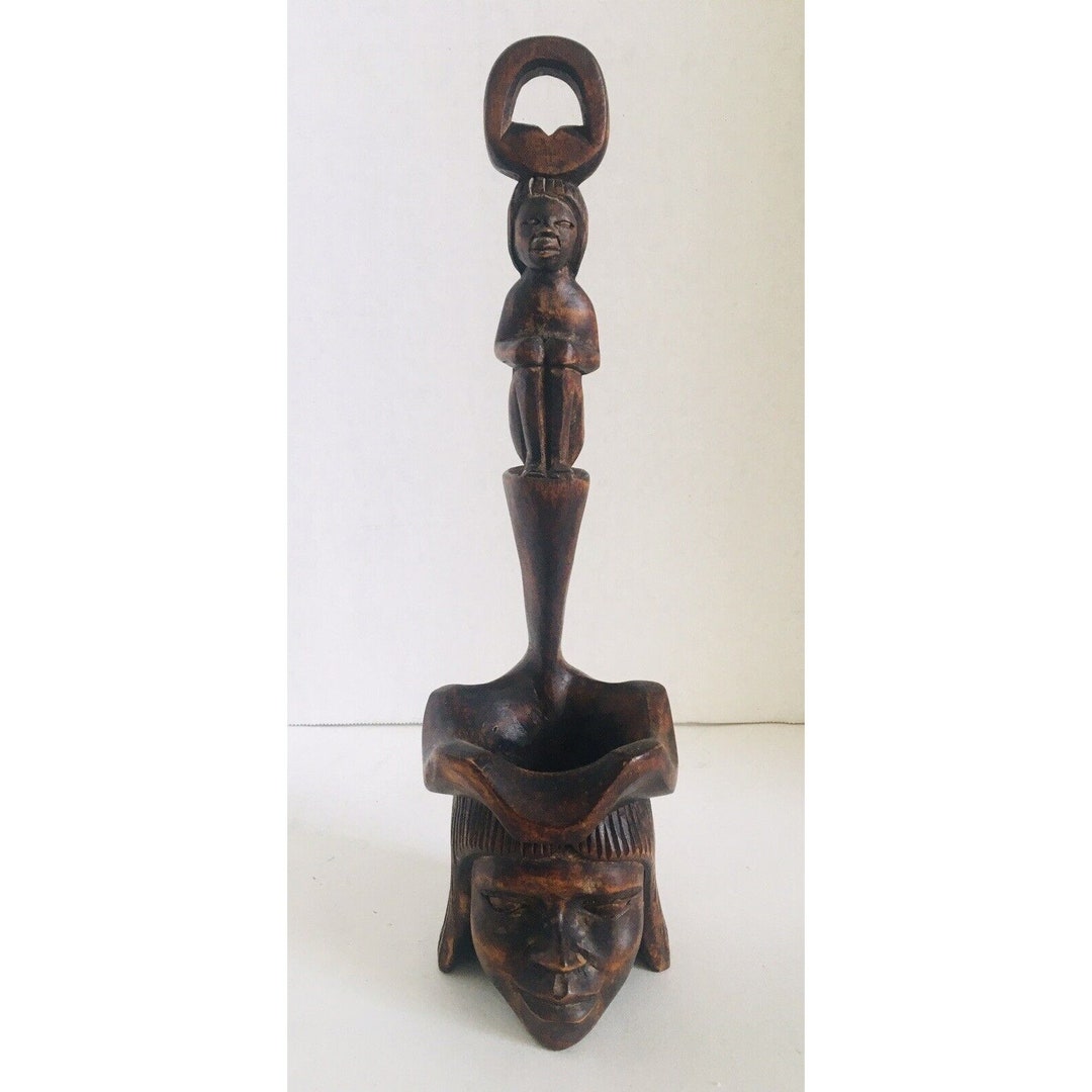 Hand Carved Wooden Native Indigenous Laddle Scoop Utensil or Decorative ...