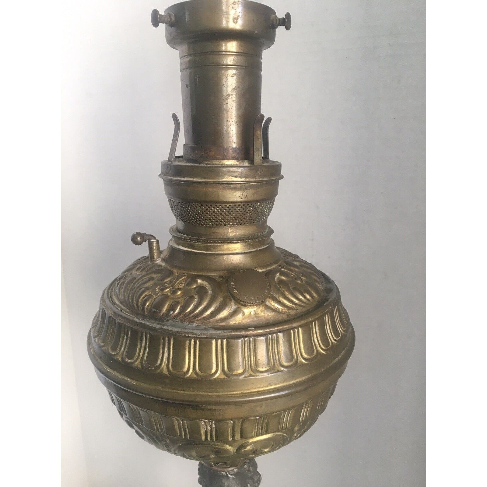 Antique Victorian Cherub Flute Ornate Banquet Electrified Kerosene ...