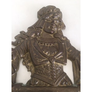 20th Century French Style Maiden Brass Wall Coat Hat Hooks Beautiful ...