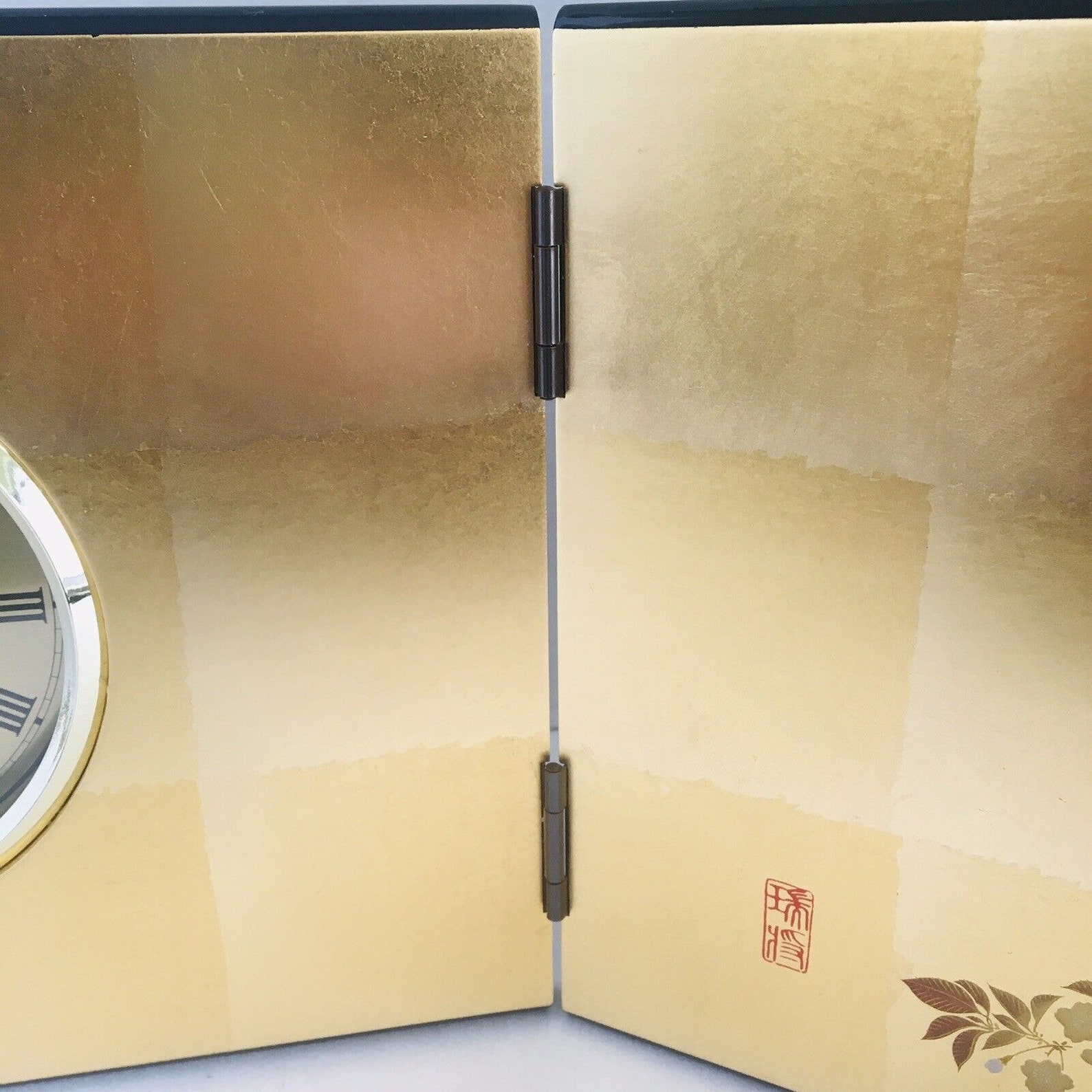 Japanese Folding Table Quartz Clock Hakuichi Gold Leaf Cherry Blossom ...