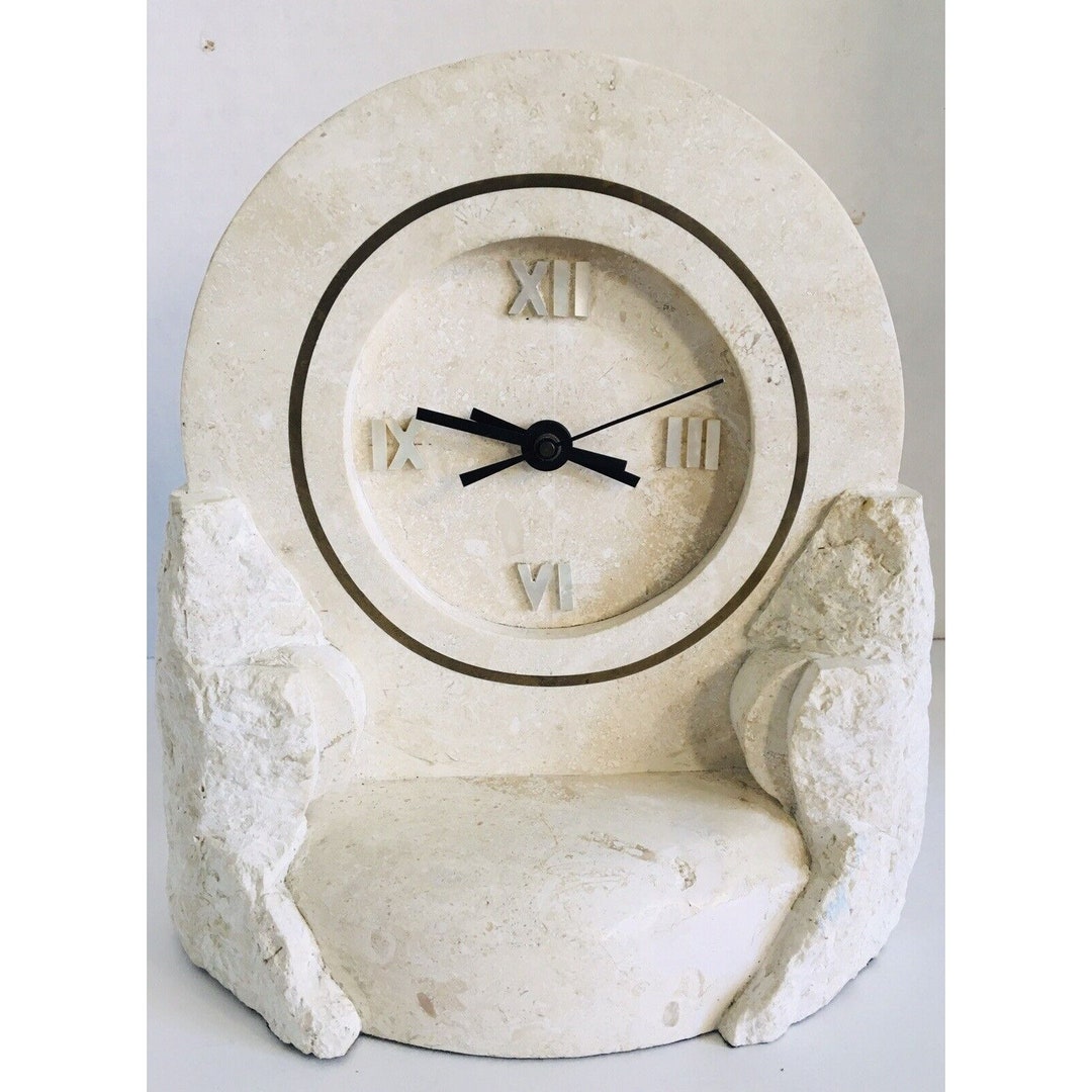 Renoir Designs Mactan Stone Mantle Clock 9" X 8.5" - Etsy