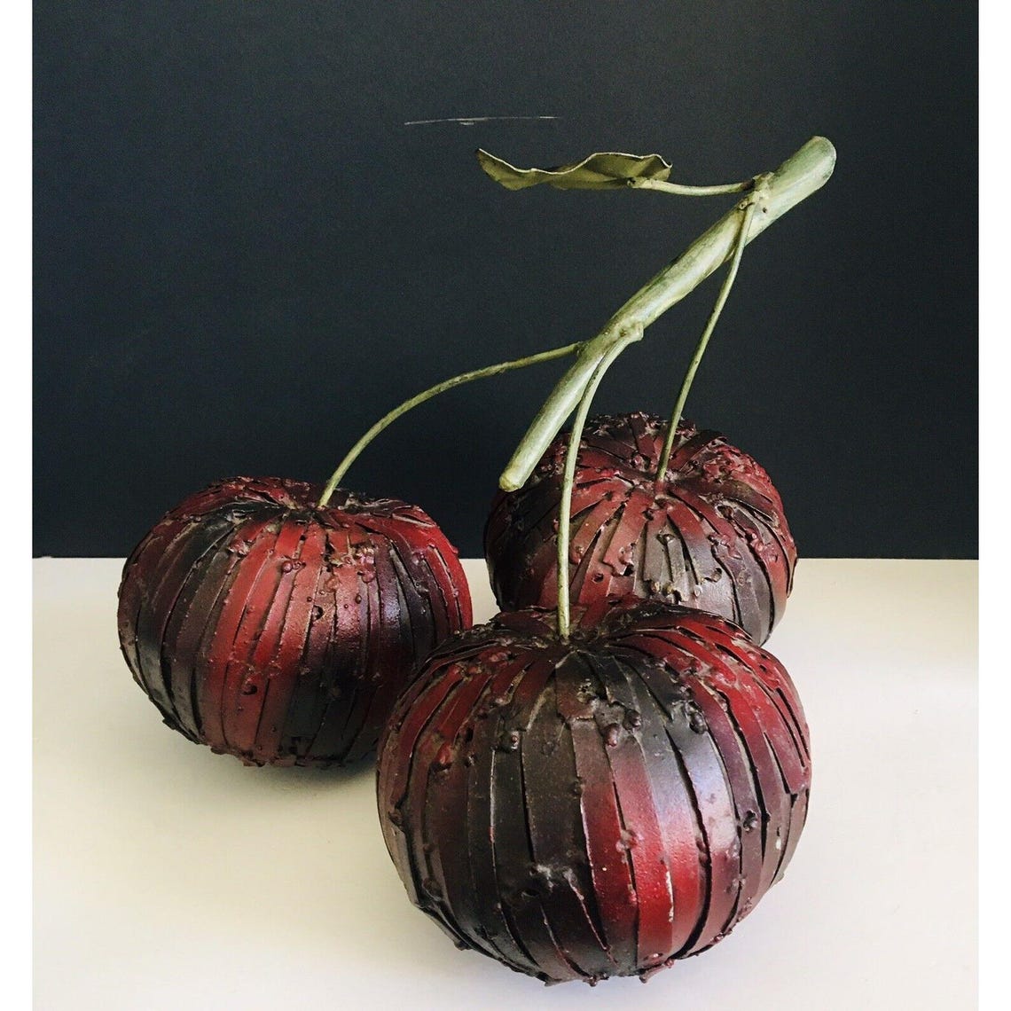Metal Cherries on Stem Metal Sculpture Large - Etsy