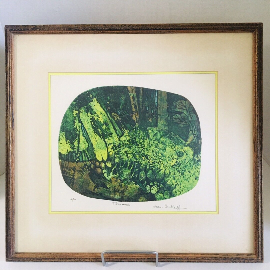 Vintage Joan Binkoff Signed Artist Proof "tsunami" 17.5" X 18" Framed ...