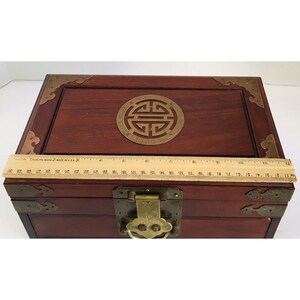 Vintage Chinese Rosewood Hongmu Jewelry Dresser Box With Oranate Brass ...