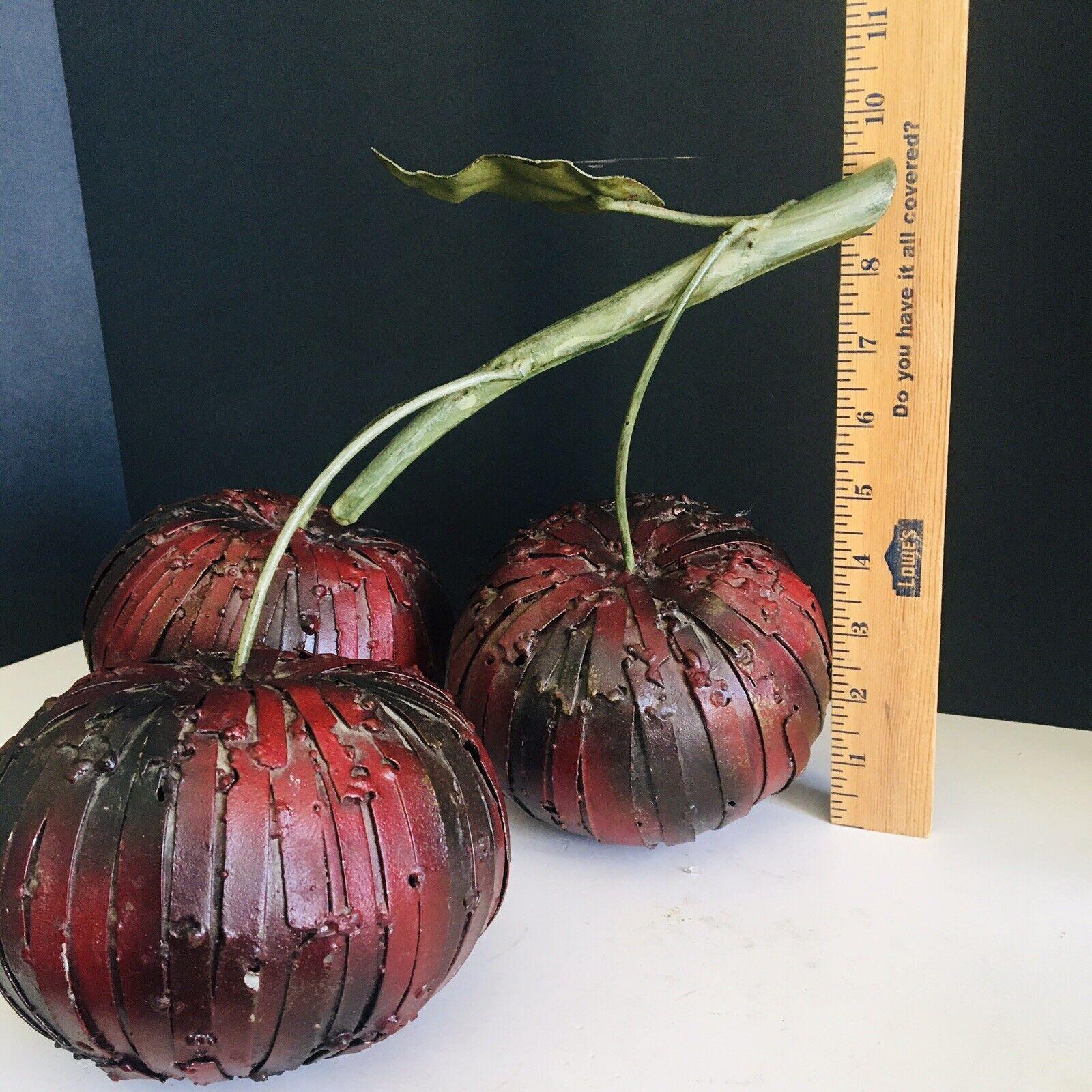 Metal Cherries on Stem Metal Sculpture Large - Etsy