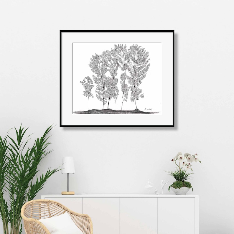 Print of LANDSCAPE DRAWING tree ink drawing ink prints fine | Etsy