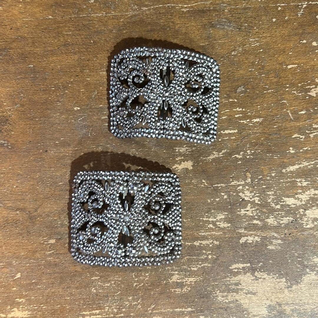 Victorian Shoe Buckles 1920’s Vintage Steel France French Cut Marcasite ...