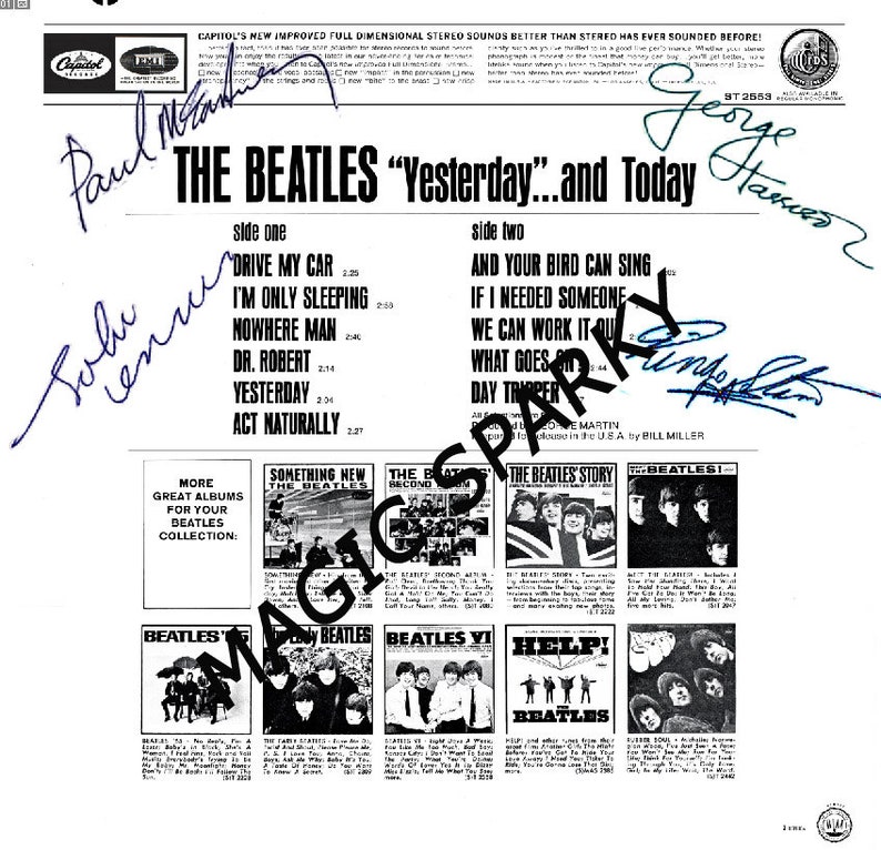 Beatles Rare Signed Butcher Cover Artwork Cover Only LP Album Lennon ...