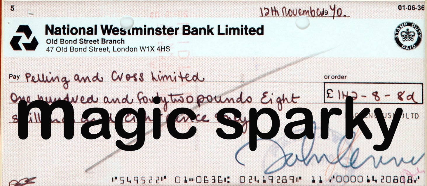 The Beatles Lennon Signed Check Cheque to Pelling and Cross LTD (1970 ...