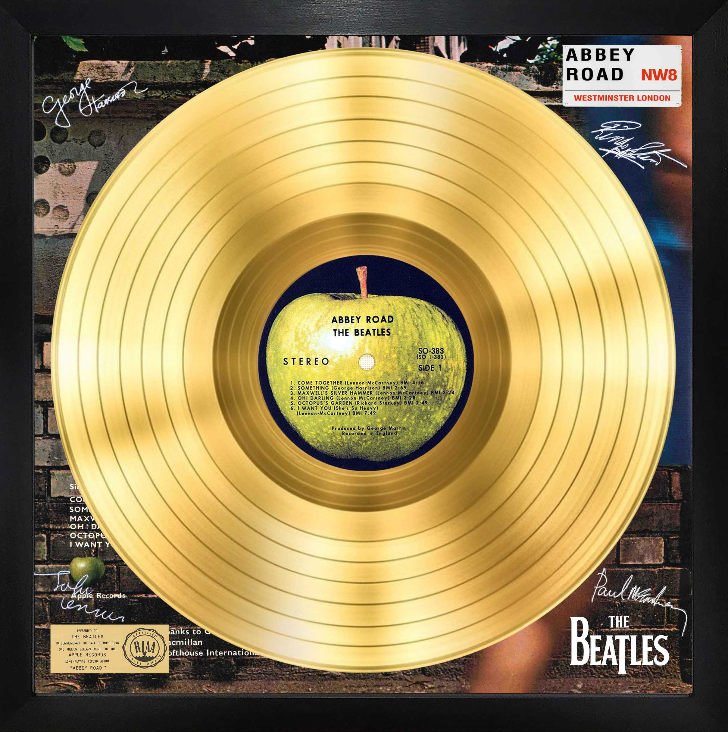 Beatles Rare Gold Record Signed Abbey Road Artwork Cover LP | Etsy