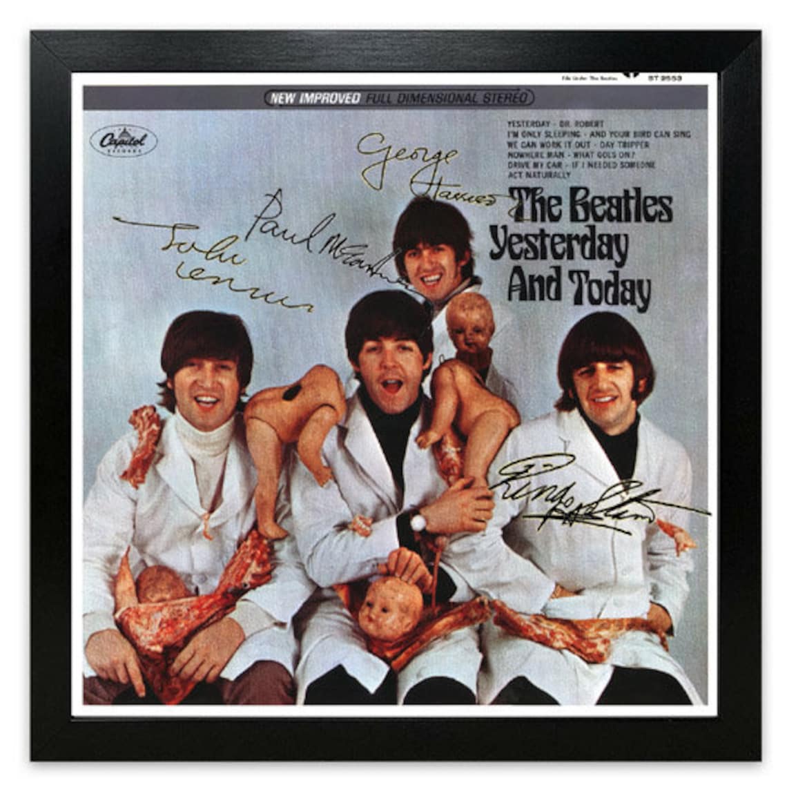 Beatles Rare Replica Fantasy Signed Framed Butcher Cover Yesterday ...