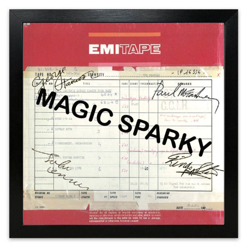 Beatles Rare Replica Fantasy Signed Framed Sgt Pepper EMI Tape Box ...