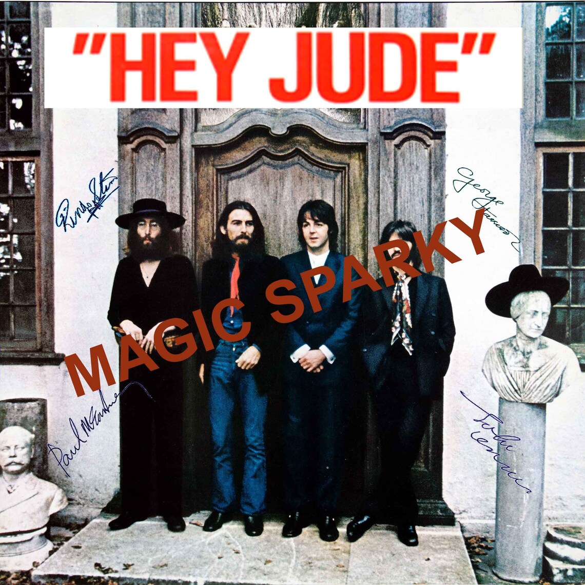 Beatles Rare Signed Hey Jude Cover Artwork Cover Only NO Vinyl With Hey ...