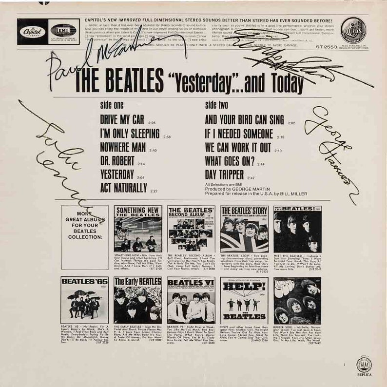 Beatles Rare Signed Butcher Cover Artwork Cover Only LP Album Lennon ...