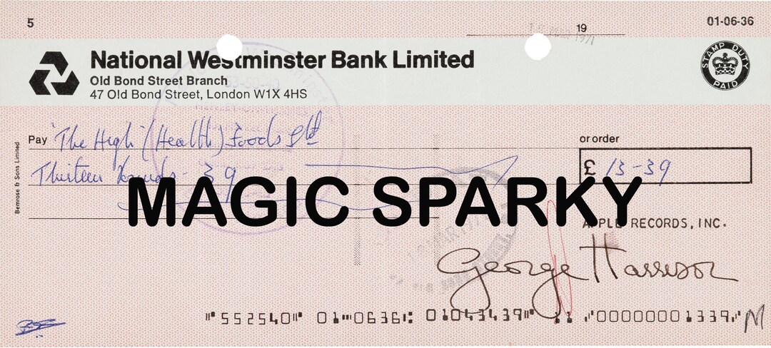 The Beatles George Harrison Signed Check Cheque (1971) New Print - Etsy UK