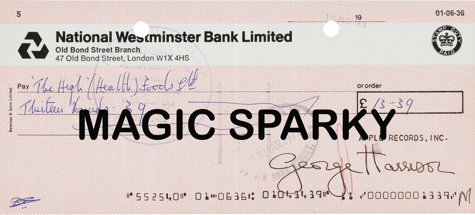 The Beatles George Harrison Signed Check Cheque (1971) New Print - Etsy