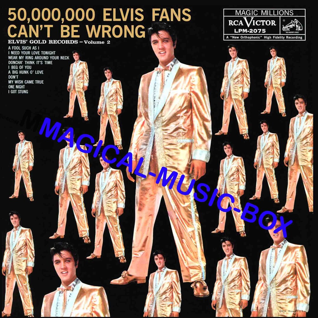 Elvis Presley Very Rare Black Gold Artwork (no Vinyl) for 50,000 Elvis ...