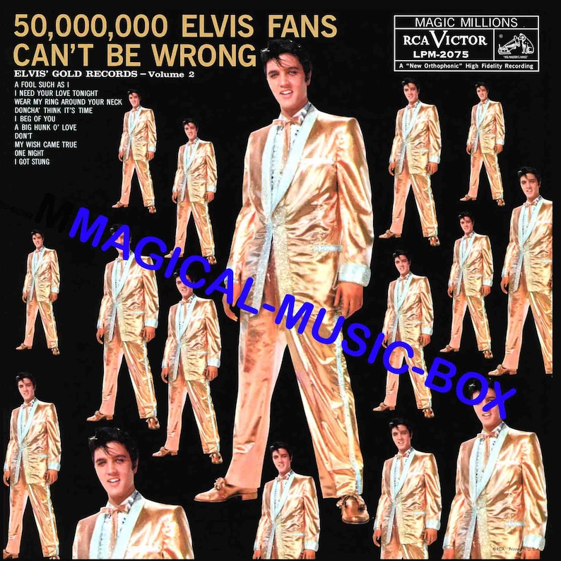 Elvis Presley Very Rare Black Gold Artwork (no Vinyl) for 50,000 Elvis ...