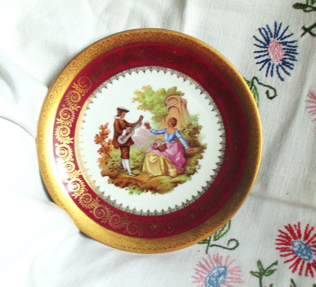 Vintage French Plate, Gold Plates, Limoges Porcelain Plates ...