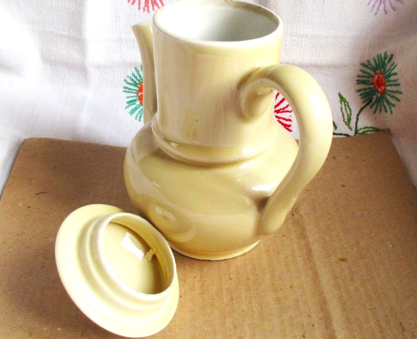 Vintage French Tea Pots, Yellow Tea Pots, Tea Serving Items, 1950's ...