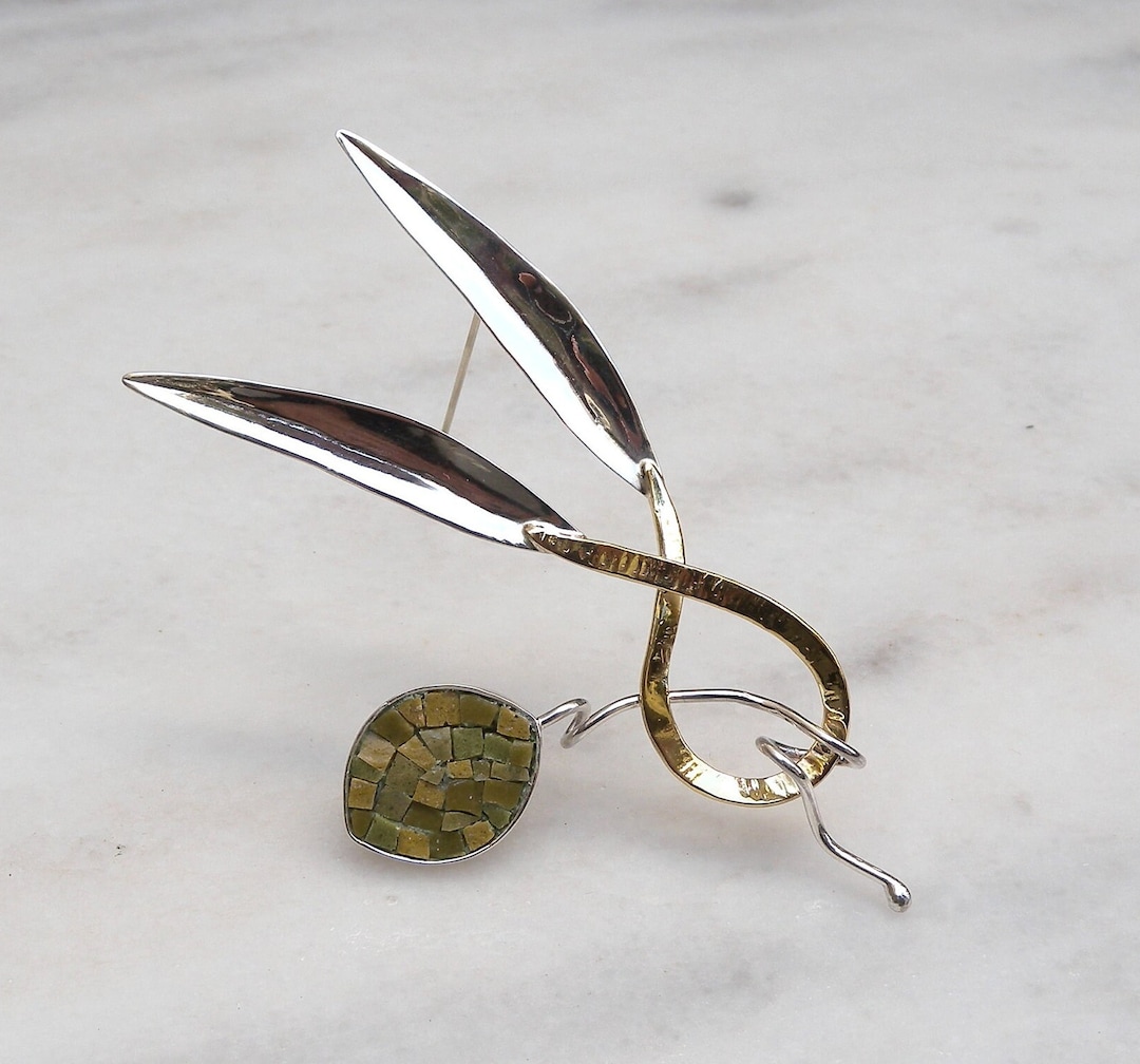 Handmade Olive Branch, Olive Branch Brooch, Custom Made Jewelry, for ...
