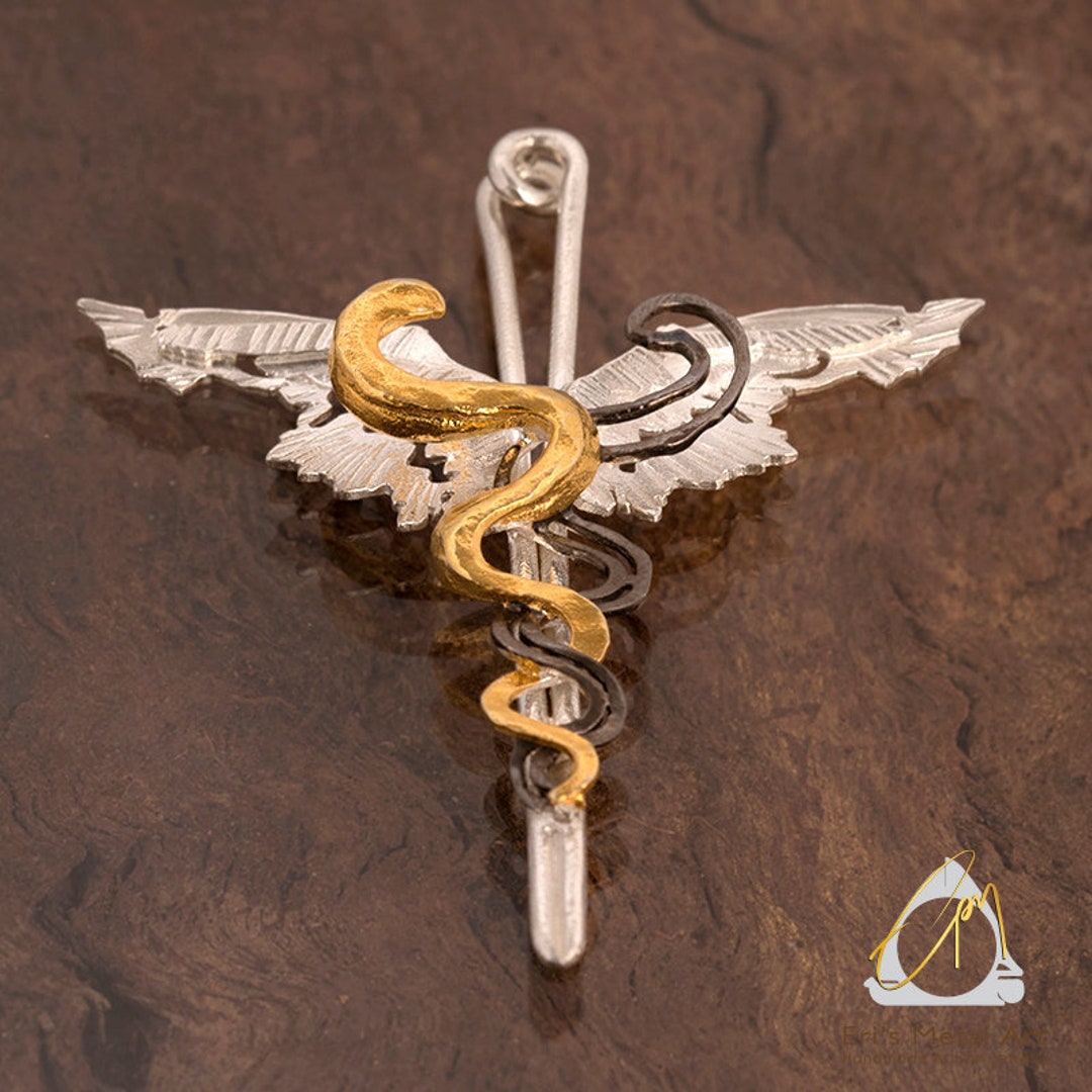 Caduceus Hermes Silver Pendant, Medical Gifts, Student Gift, Doctor ...