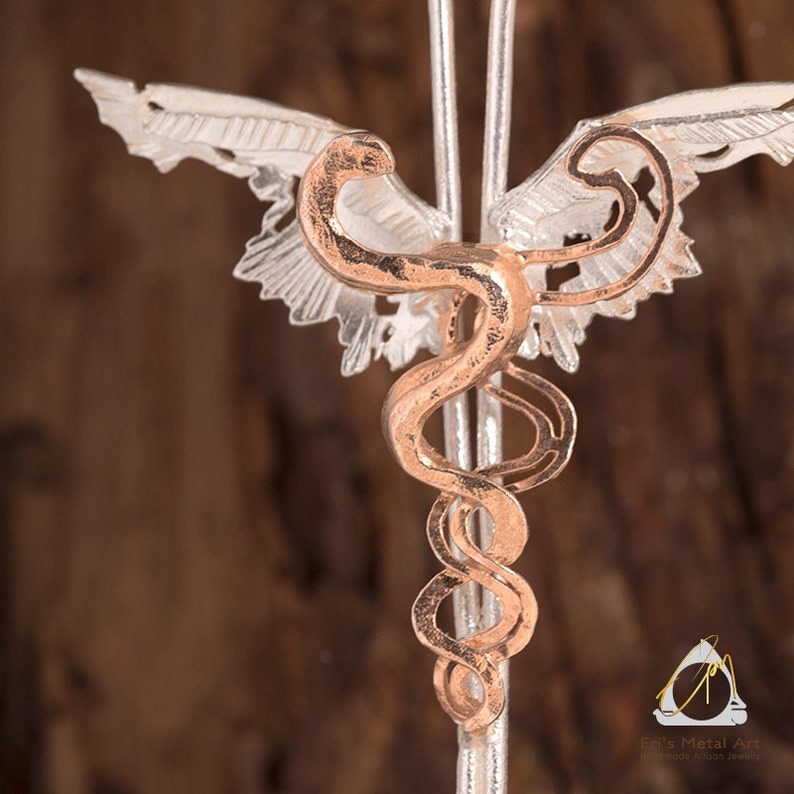 Caduceus Hermes Silver Pendant, Medical Gifts, Student Gift, Doctor ...