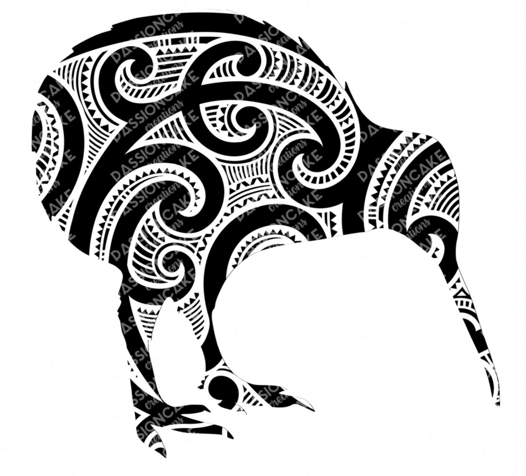 Aotearoa Kiwi Silhouette Maori Design SVG PNG - Digital Download - New ...