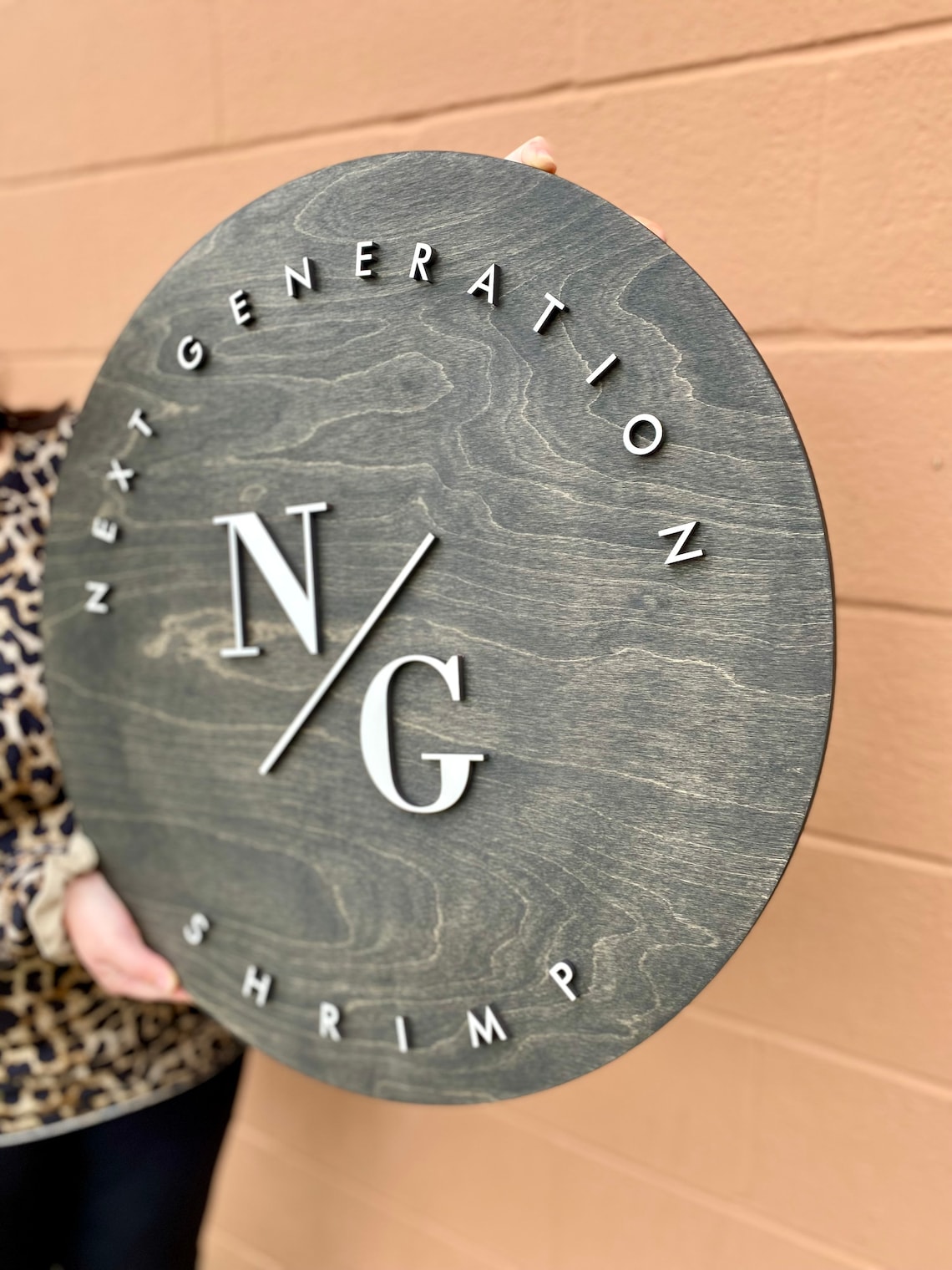 Round Wood Mounted Logo Sign Custom Laser Cut Logo Sign With - Etsy