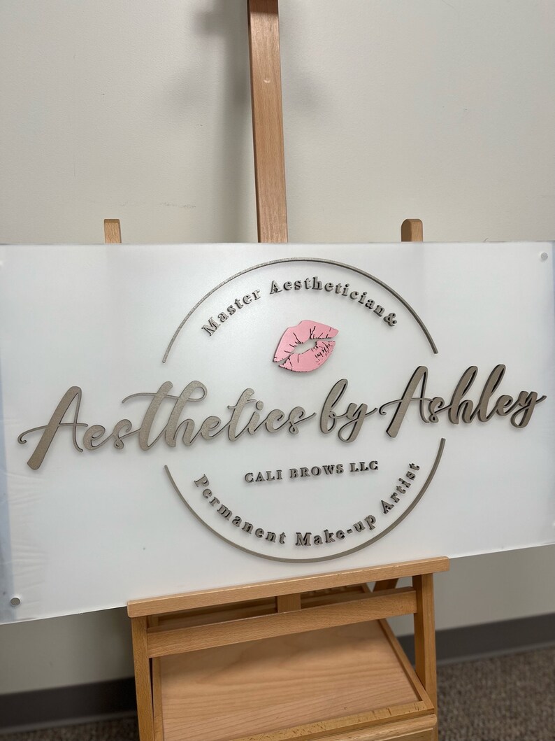 Custom Outdoor Business Sign: 3D Laser Cut Acrylic Logo - Etsy