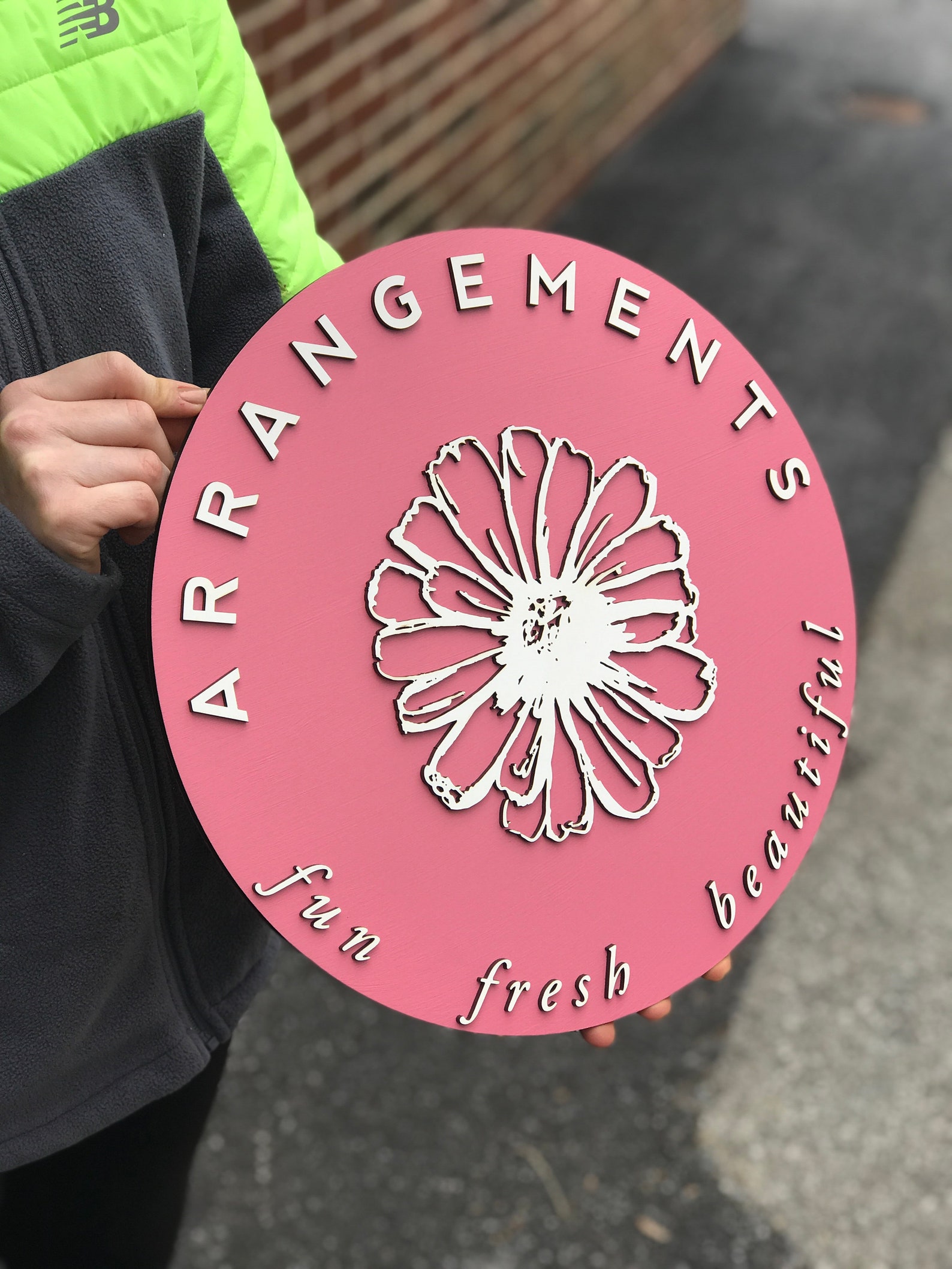 Custom Laser Cut Wood Logo Sign: Round 3D Business Sign - Etsy