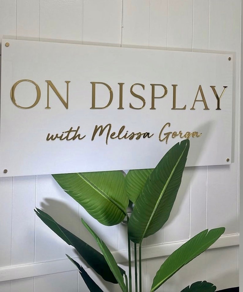 Acrylic Business Logo Sign Luxury Signage 3D Mirrored Gold - Etsy