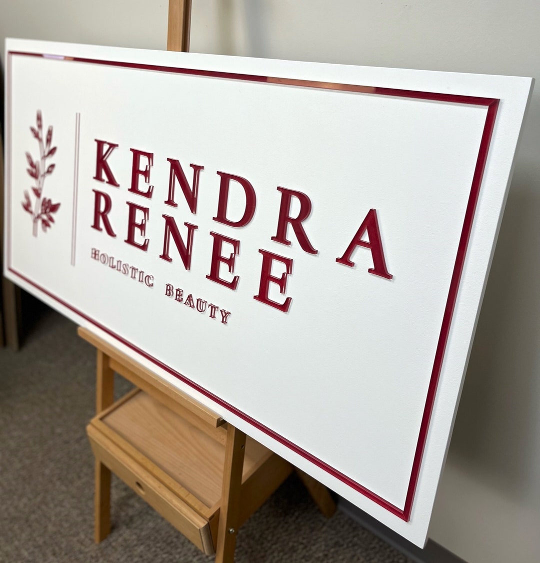 Both Sides Outdoor Business Sign - Custom Logo Sign - Wood Mounted Logo ...