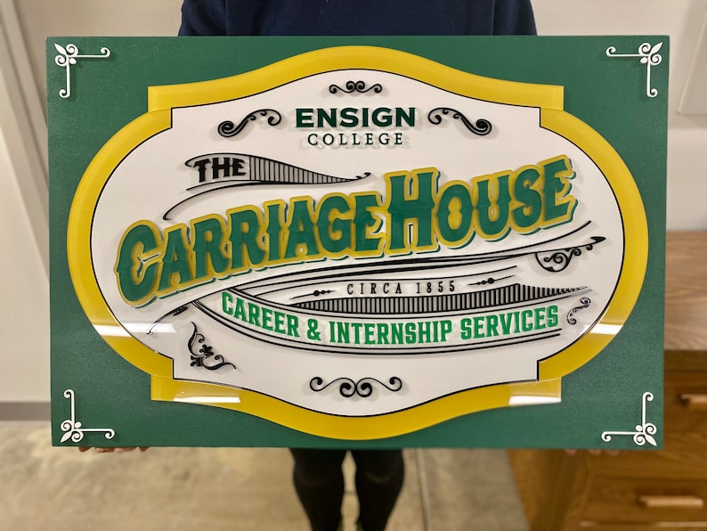 Double Sided Outdoor Business Sign: Custom 3D Laser Cut Wood Logo - Etsy