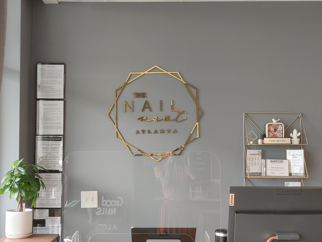 Custom Business Logo Name Sign 3D Effect Wall Mounted Laser Cut ...