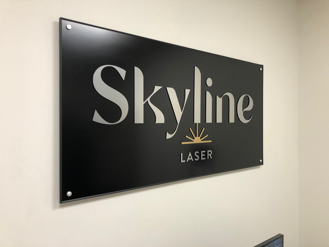 Laser Cut Custom Logo Sign: Acrylic Business Sign With Standoffs - Etsy