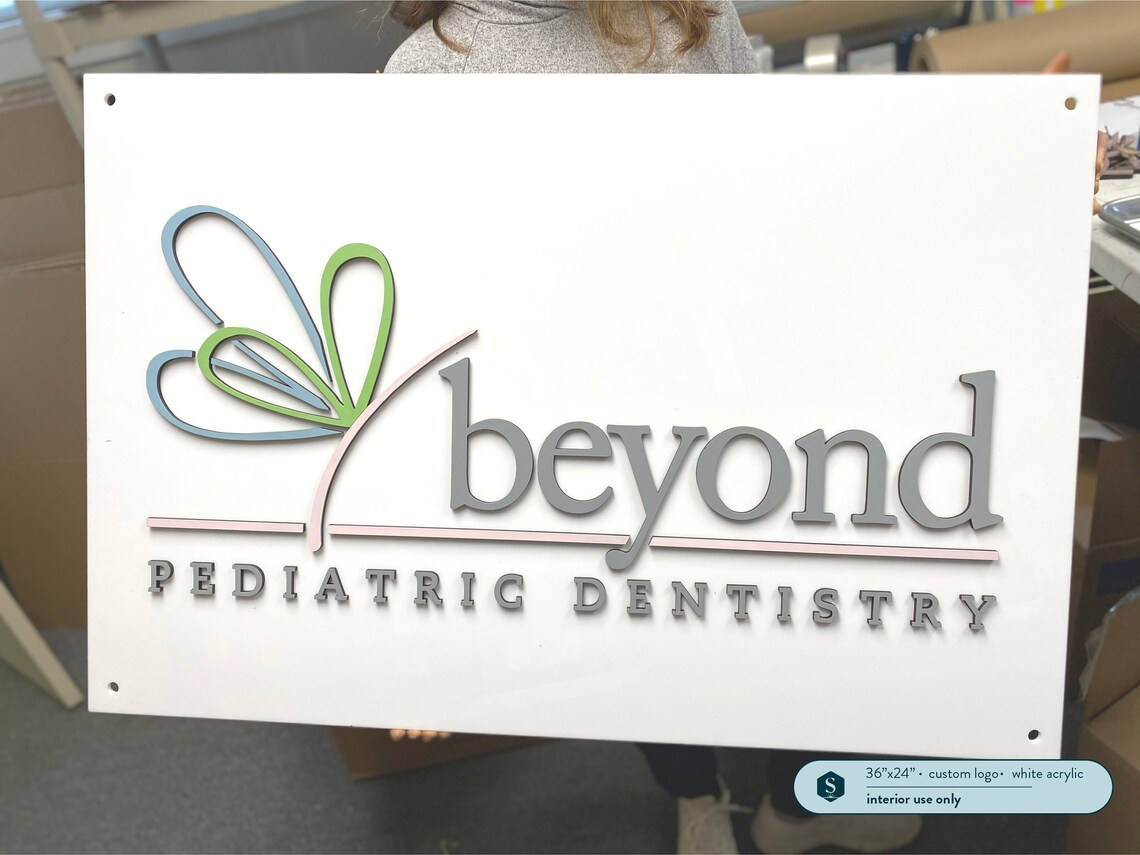 Custom Laser Cut 3D Layered Logo Sign on Clear Acrylic With - Etsy