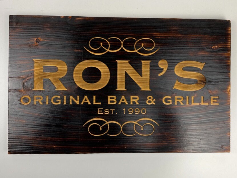 Custom Outdoor Burned Wood Logo Sign Exterior Business Sign - Etsy ...