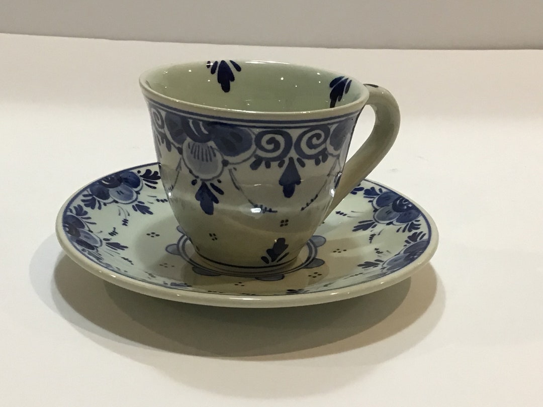 Delft Demitasse Cup and Saucer, Hand Painted - Etsy