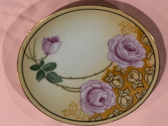 German Made 6 Cabinet Plate Rose Design Beautiful | Etsy