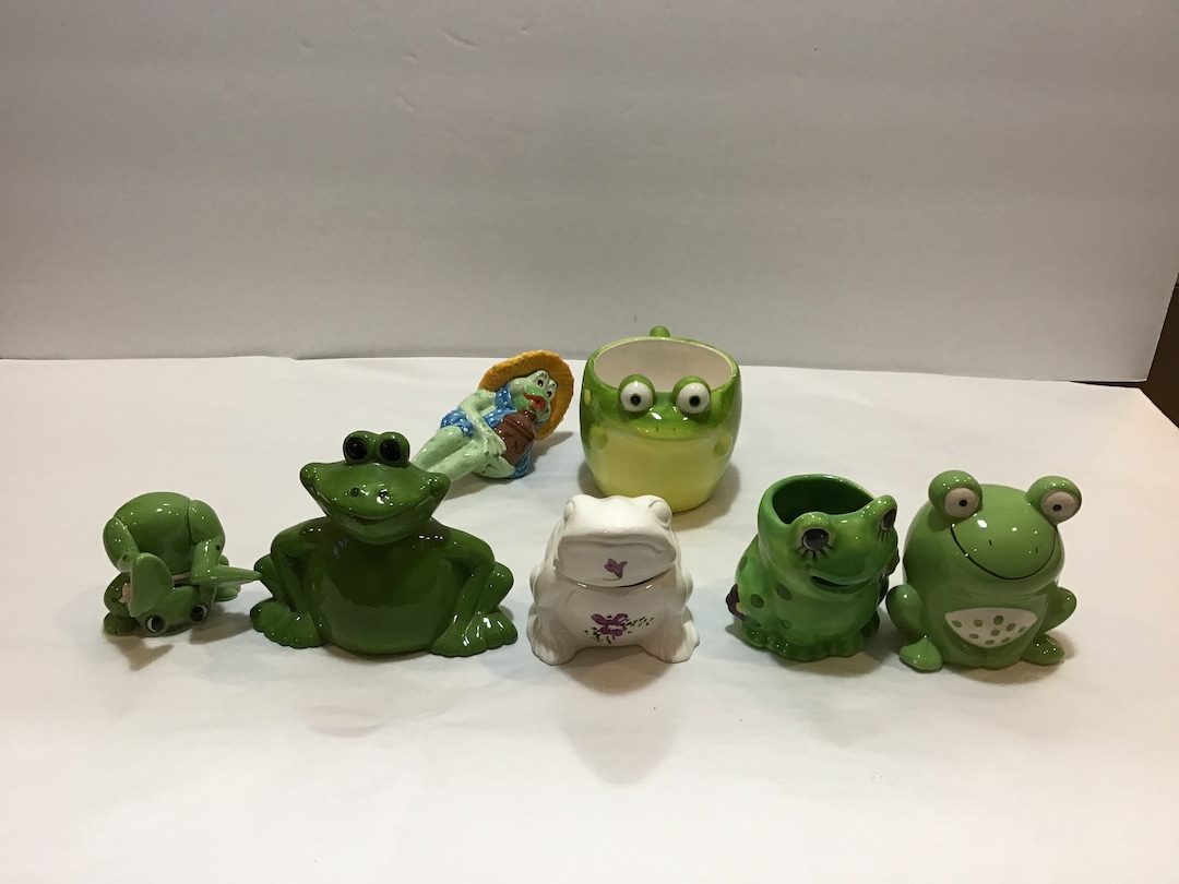 Ceramic Frogs Seven Each chip See Last Photo - Etsy