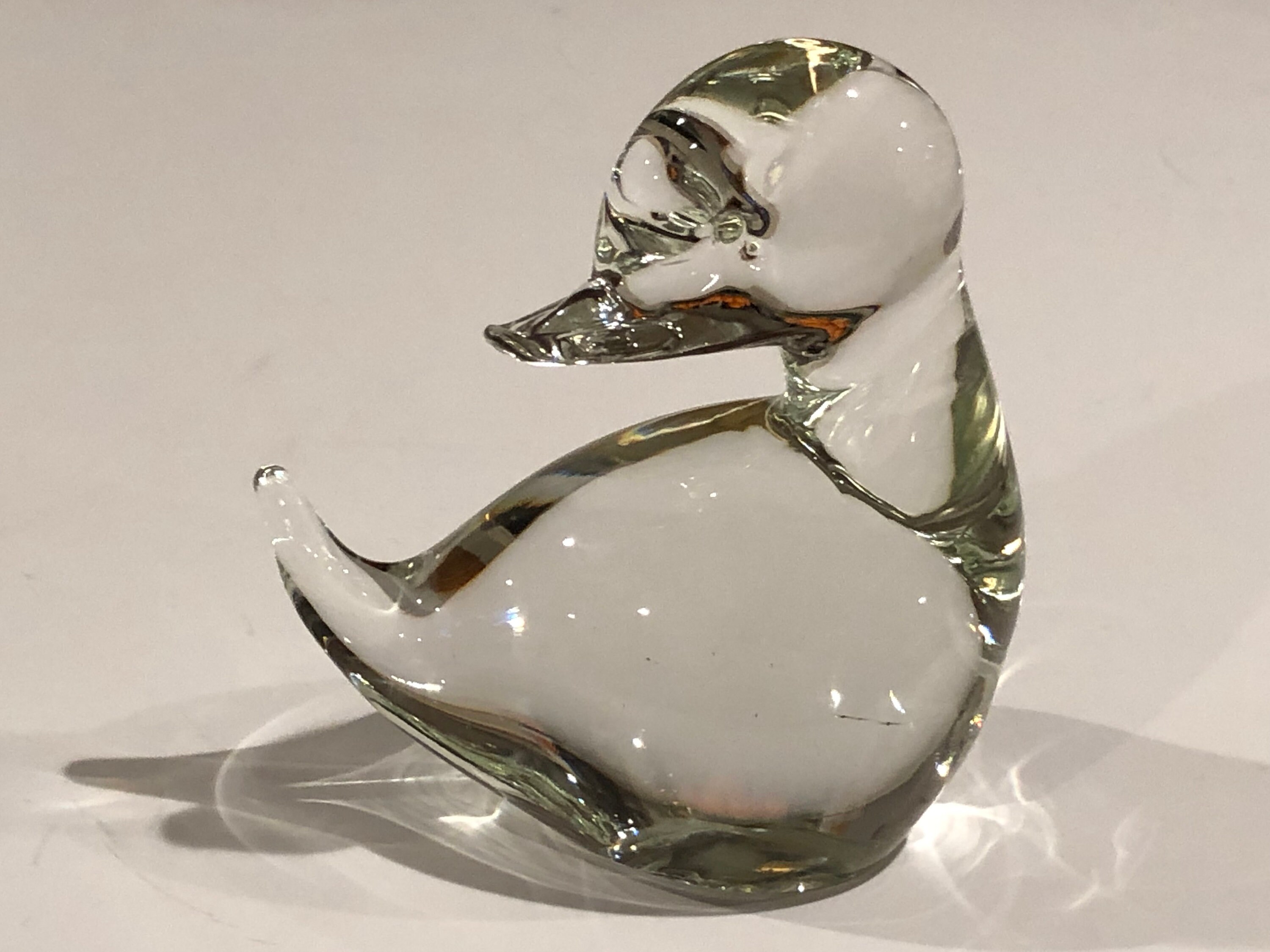 Vintage Murano Pato de cristal claro artista firmado - Etsy España