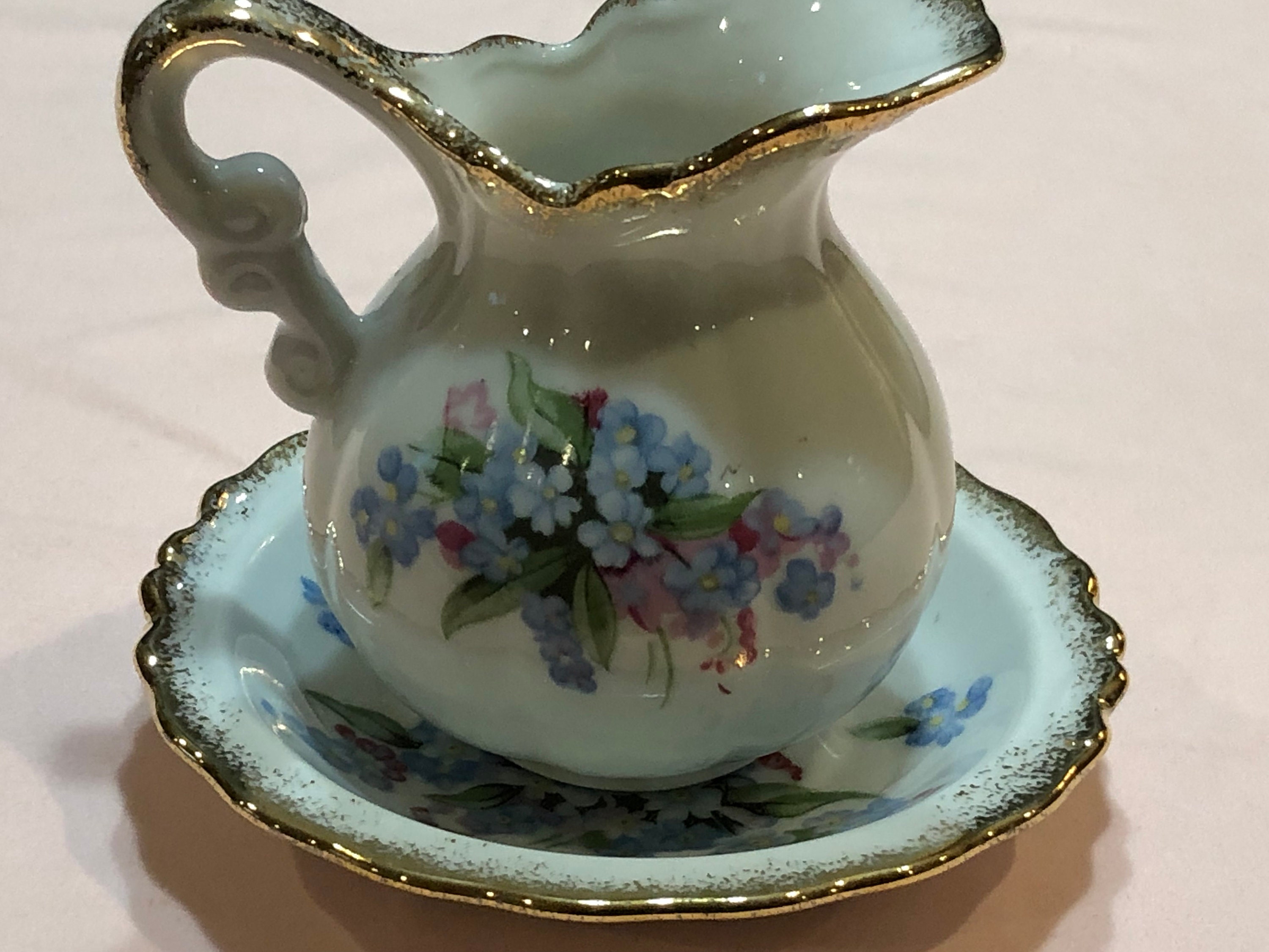 Royal Crown 3990 Creamer With Saucer Forget-me-not Bouquet | Etsy