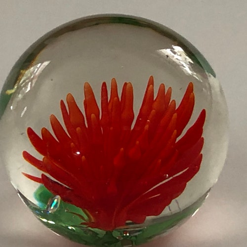 Vintage Glass Paperweight Ocean Waves With Fish | Etsy