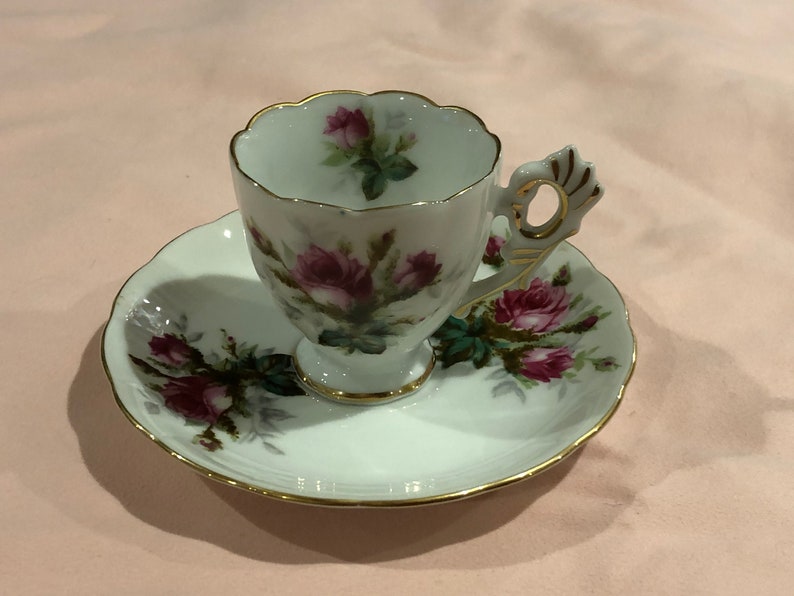 Demitasse Rossetti Antique Rose Cup and Saucer Made in Japan - Etsy