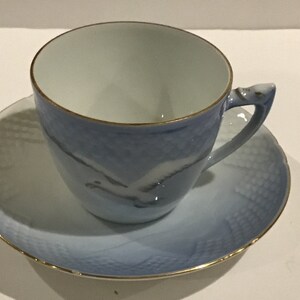 Copenhagen Tea Cup and Saucer Made in Denmark Seagull on - Etsy
