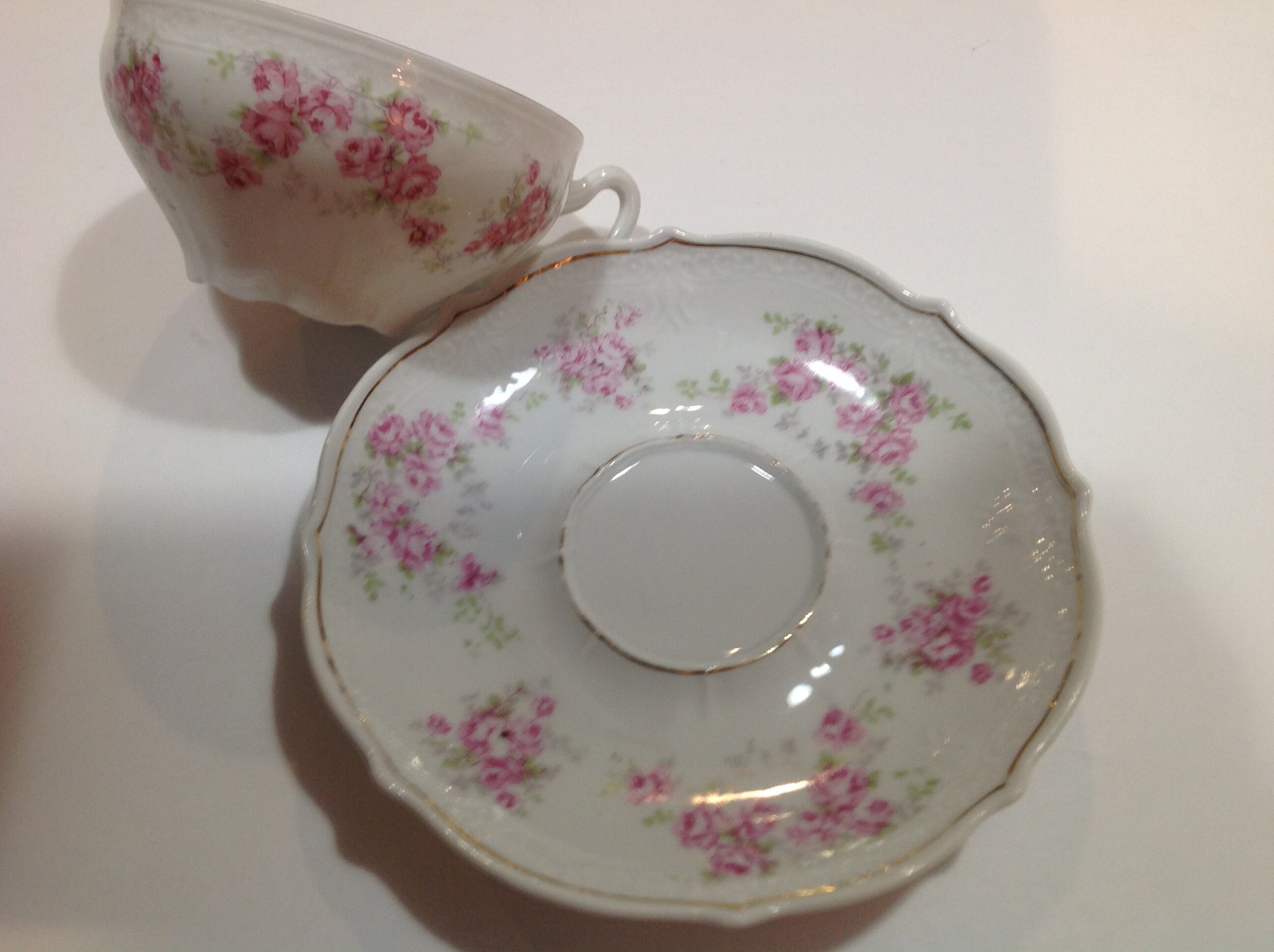 Carl Tielsch C.T. Pink Rose Pattern Tea Cup and Saucer - Etsy
