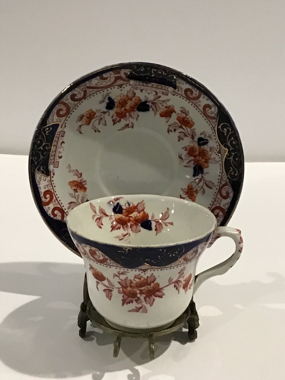 Imari Bone China Tea Cup and Saucer, English Bone China, No Makers Mark - Etsy