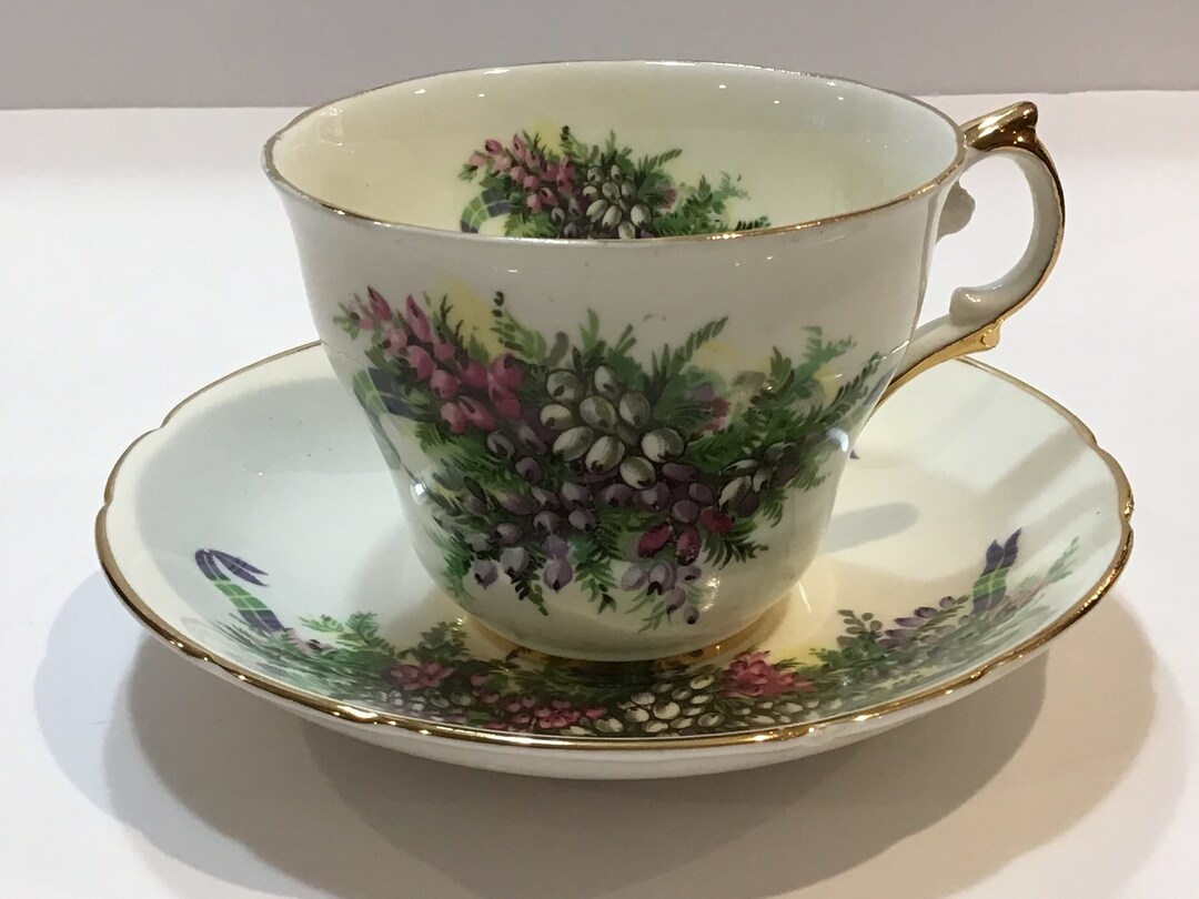Regency, Heather, Bone China Tea Cup and Saucer - Etsy